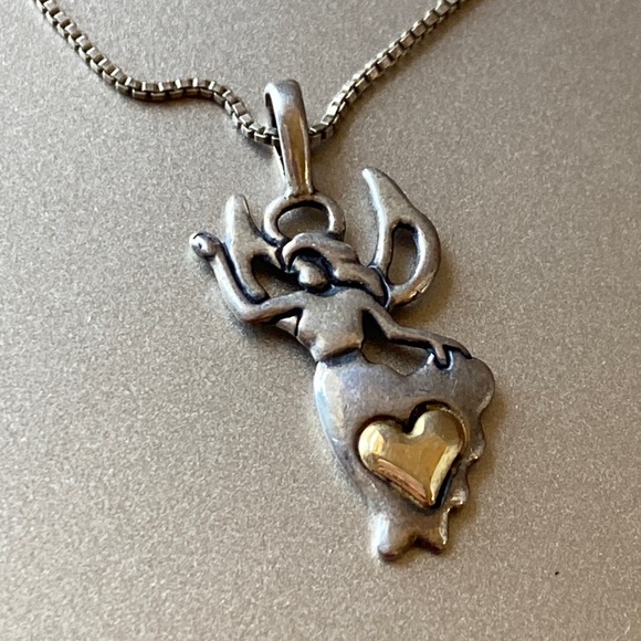Jewelry | Vintage Angel Heart Pendant Necklace | Poshmark